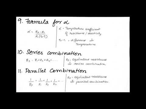 Current Electricity Formulae – Saitech Informatics