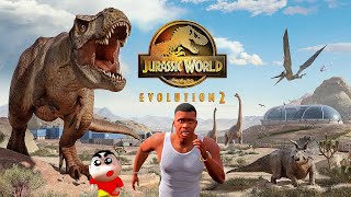 Franklin and Shinchan Build Jurassic Park || Dinosaurs Hunting || Jurassic World Evolution 2