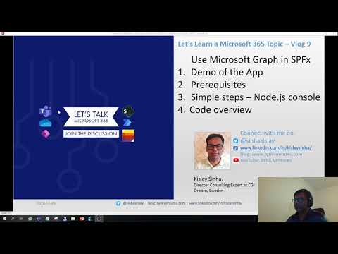 Use Microsoft Graph in SharePoint Development Framework (SPFx) – Let’s Learn a M365 topic vlog 9 ...