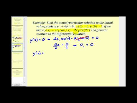 Intro to Initial Value Problems | Math Help from Arithmetic through Calculus and beyond