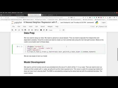 K-Nearest Neighbor Regression with Python VIDEO | educational research techniques