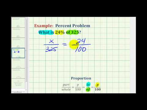 Example 1: Solve a Percent Problem Using a Percent Proportion | Math ...