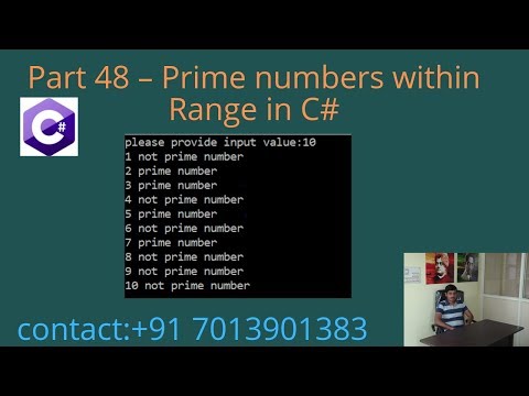 Part 48 – Prime numbers within Range in C# | Soonya Technologies