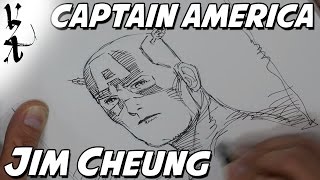 Jim Cheung drawing Captain America