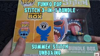 Funko Pop 636 Summer Stitch Vinyl 3-in-1 Gift Bundle Box Opening - Pocket Keychain & Mystery Mini
