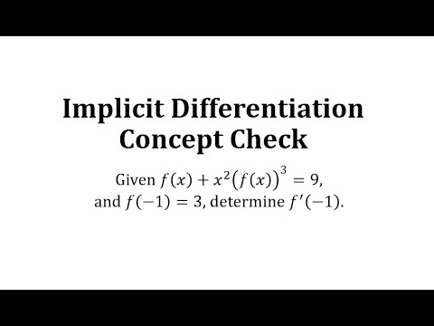 Implicit Differentiation Using Function Notation: Concept Check | Math Help from Arithmetic ...