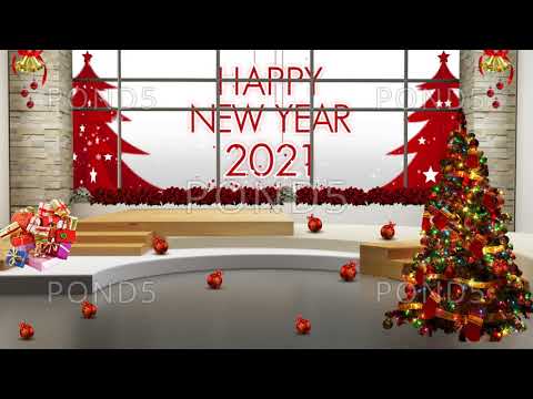Happy Holidays TV Studio Set 06-Virtual Green Screen Background Loop ...