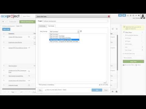 Add task – Quick add (Quick Tip Video) – AceProject Help