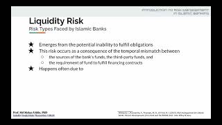 Liquidity Risk - Islamic Banking