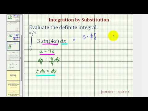Ex: Definite Integration Using Substitution Involving Sine | Math Help from Arithmetic through ...