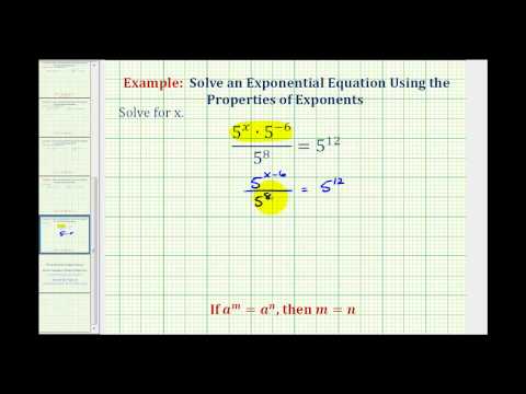 Ex 6: Solve Exponential Equations Using Like Bases – No Logarithms ...