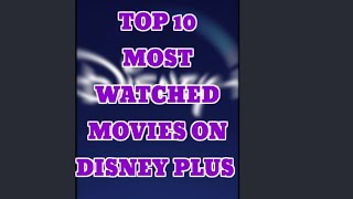 TOP 10 MOST WATCHED MOVIES ON DISNEY PLUS