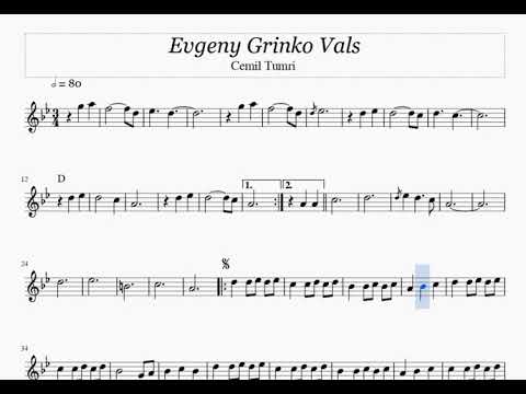evgeny grinko valse keman notaları – Piyano Nota