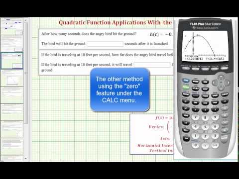 Ex: Quadratic Application Solved using the TI84 (Angry Birds) | Math Help from Arithmetic ...