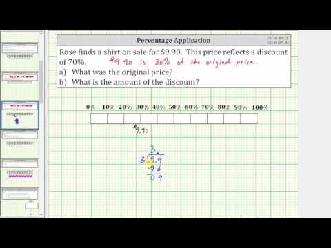 Percent Application: Determine an Original Price Using a Tape (Bar ...