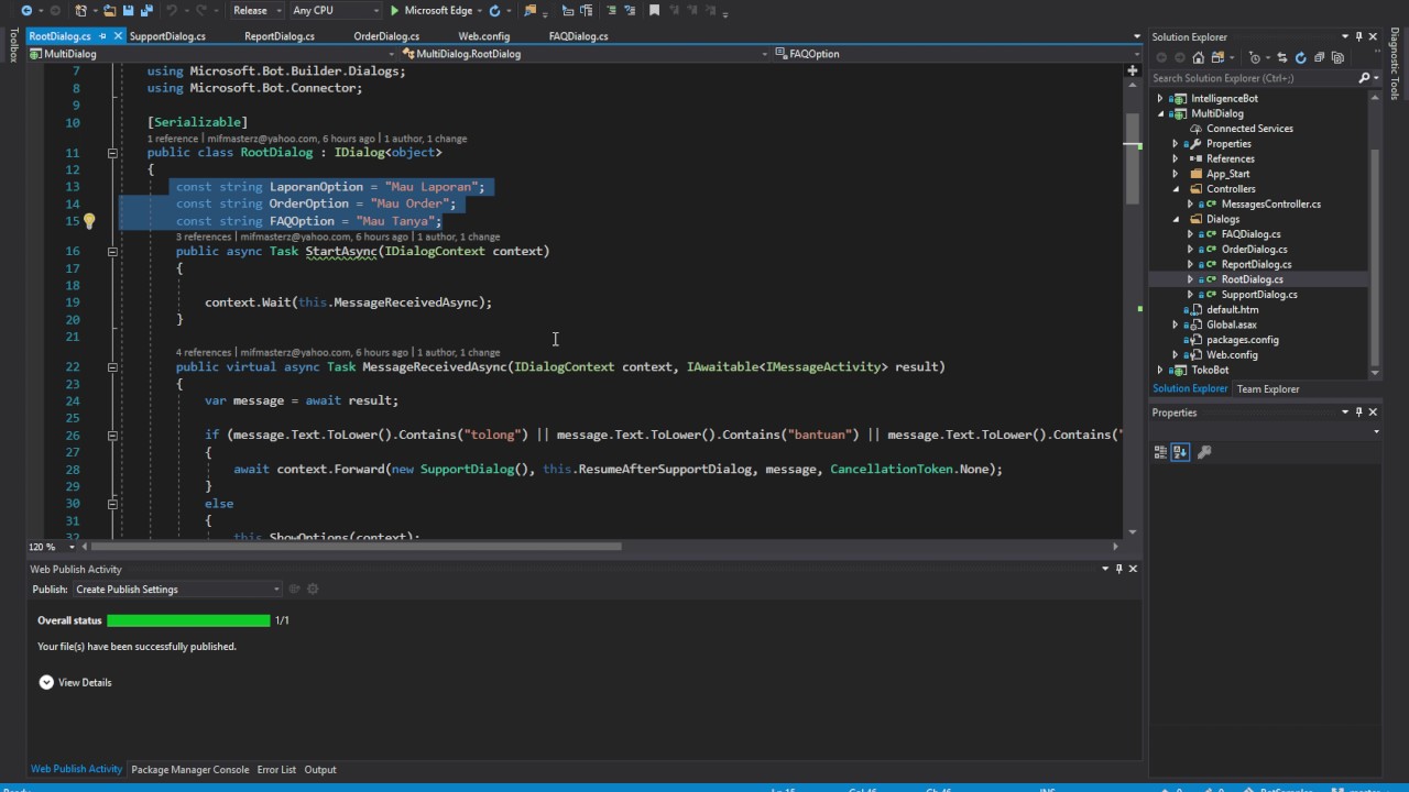 Video Blog - Intro to Bot Framework - Part II