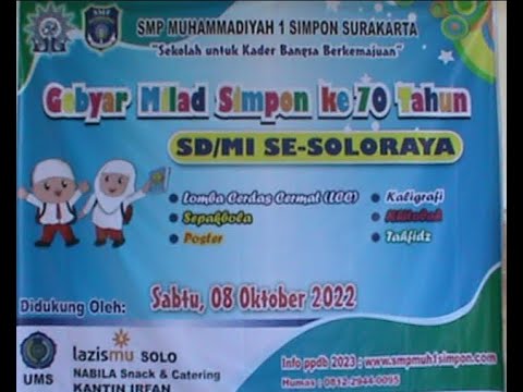 Juara Lomba Tingkat SD/MI Gebyar Milad ke 70 Tahun 2022 SMP Muhammadiyah 1 Simpon Surakarta
