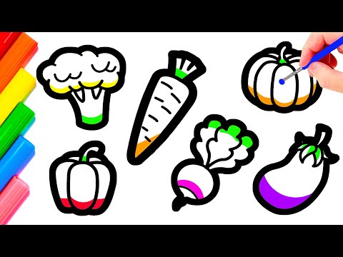 Vegetable Drawing and Coloring Page for kids – How to Draw a Vegetable ...