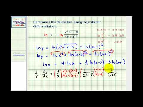 Ex: Logarithmic Differentiation | Math Help from Arithmetic through ...