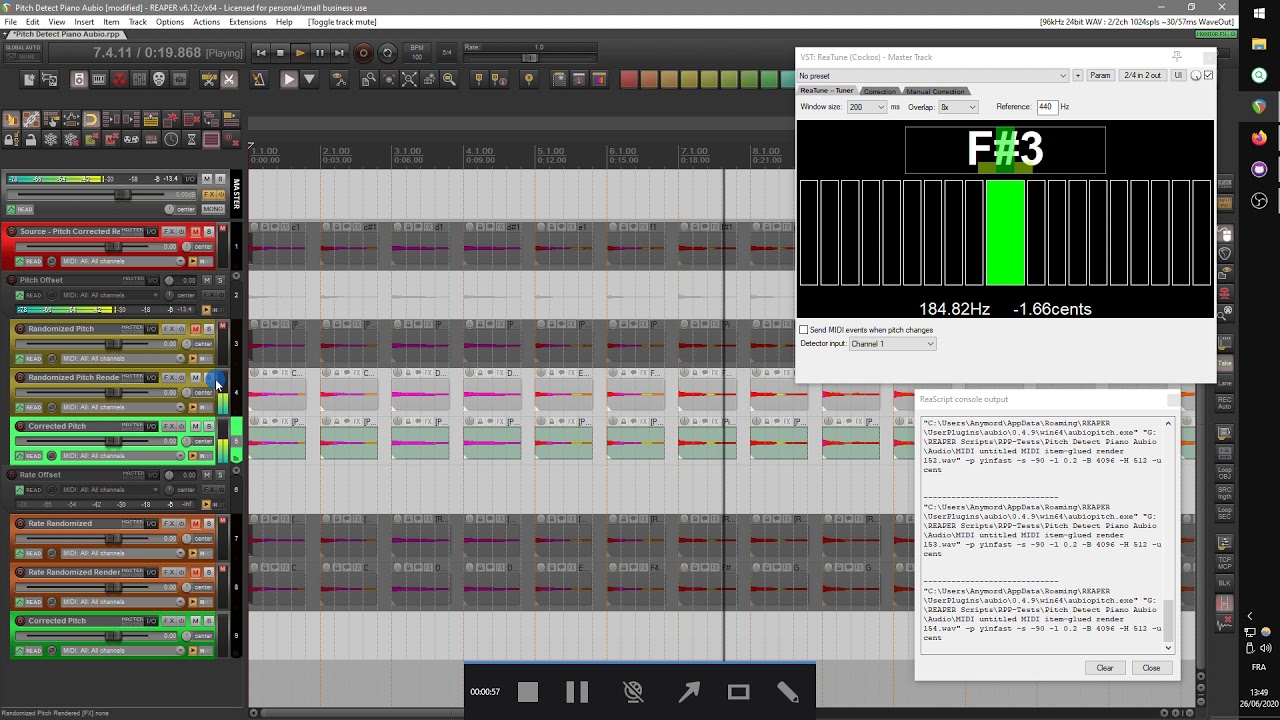 ReaScripts Pack: Analyse selected audio items pitch / ExtremRaym