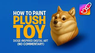 How to Paint Plush Toy Texture | Doge-Inspired Digital Art (No Commentary)