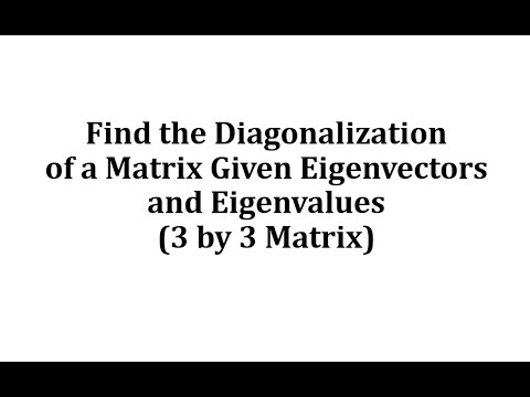 Find the Diagonalization of a 3 by3 Matrix Given Eigenvectors and Eigenvalues | Math Help from ...