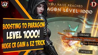 Boosting to Paragon 1000 & Huge CR UPGRADE | Easy Trick | Diablo Immortal
