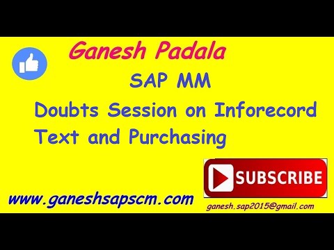 SAP MM Doubts Session on Info Record Text and Purchasing | GANESH SAP SCM