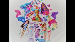 ✨????????♀️COMPLETE Set of Barbie Mermaid Power Dolls! Malibu, Brooklyn, Skipper, Stacie & Chelsea ✨????????♀️