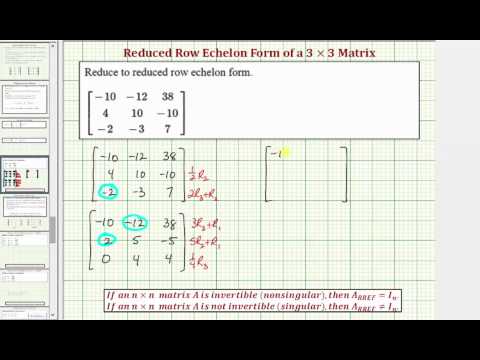 Ex: Write a 3×3 Matrix in Reduced Row Echelon Form (Not Identity) | Math Help from Arithmetic ...