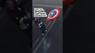 Showing Captain America My Real Cap Shield!