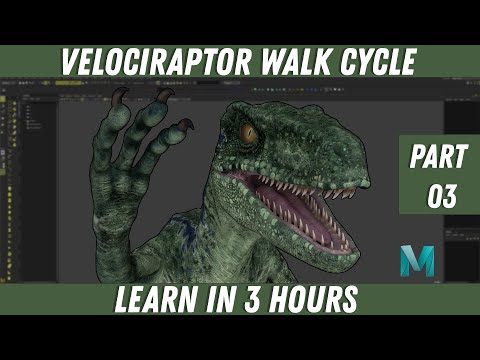 Velociraptor Walk Cycle Tutorial Part 03 || Tail, Hands, Fingers || Autodesk Maya Animation ...