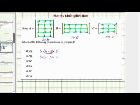 Ex: Determine if Matrix Multiplication is Possible | Math Help from Arithmetic through Calculus ...