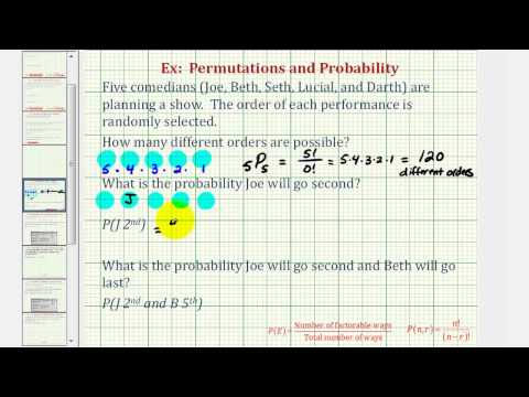 Ex: Probability using Permutations (Ordering) | Math Help from Arithmetic through Calculus and ...