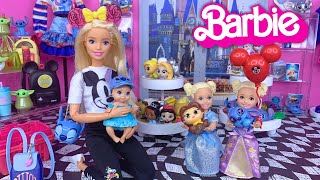 Barbie & Ken Doll Family Vacation - Disney Store Shopping and Park Routine