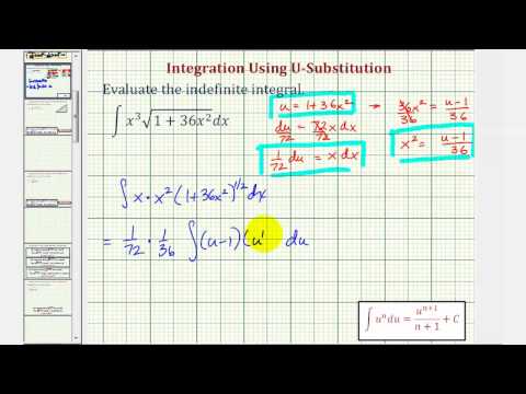 Ex: Indefinite Integral in the form x^n*sqrt(a^2+x^2) Using U-Substitition | Math Help from ...
