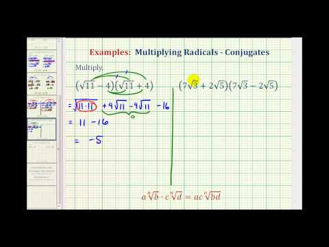 Ex: Multiply Radical Conjugates – Square Roots | Math Help from ...