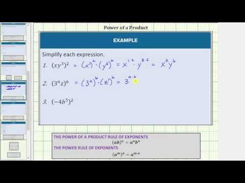 Simplify Expressions Using Exponent Rules (Power of a Product) | Math Help from Arithmetic ...