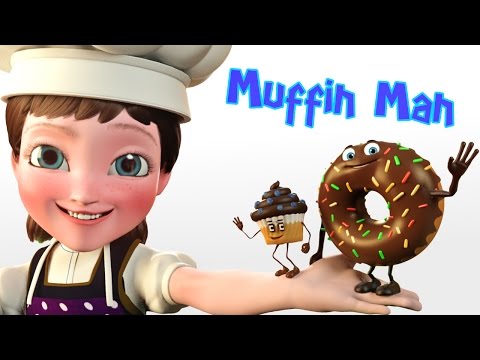 The Muffin Man Song | Nursery Rhyme Video | Sing and Read Along ...