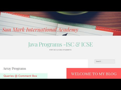 Welcome – Java Programs -ISC & ICSE