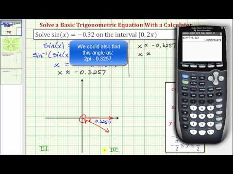 Ex: Solve sin(x)=a Using a Calculator (negative a) | Math Help from Arithmetic through Calculus ...