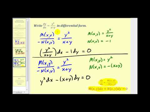Standard and Differential Form of First-Order Differential Equations | Math Help from Arithmetic ...