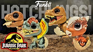 Funko Pop! Jurassic Park Hatchling Dinosaurs Reviews!!! T rex! Raptor! Dilophosaurus! Stygimoloch!