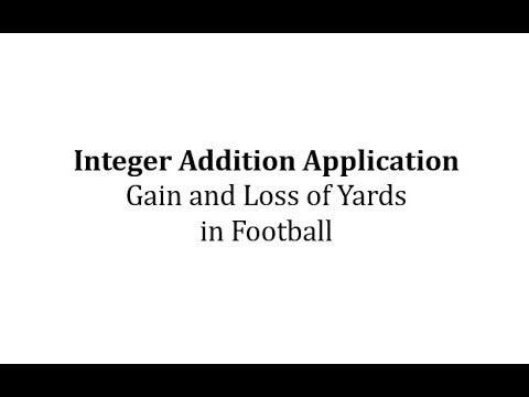 Integer Addition Application: Football Plays Gains/Losses | Math Help ...