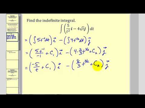 Indefinite Integration of Vector Valued Functions | Math Help from Arithmetic through Calculus ...