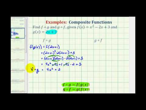 Ex 1: Composition of Function | Math Help from Arithmetic through Calculus and beyond