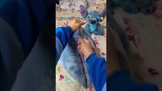 Stitch got a long face in the back ???? #pillow #stitch #blanket #liloandstitch #pillowtop