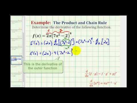 Ex 1: Determine a Derivative Using the Chain Rule and Product Rule | Math Help from Arithmetic ...