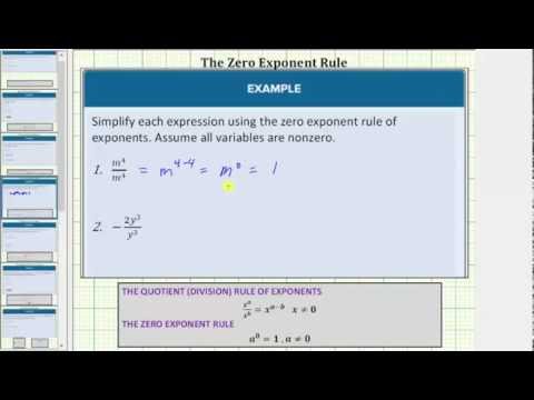 Simplify Expressions Using the Quotient and Zero Exponent Rules | Math Help from Arithmetic ...