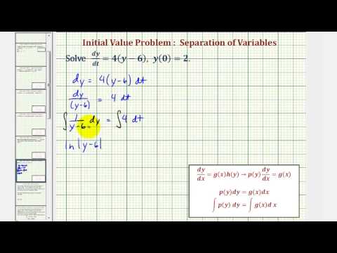 Ex 2: Initial Value Problem Using Separation of Variables Involving Natural Logarithm | Math ...